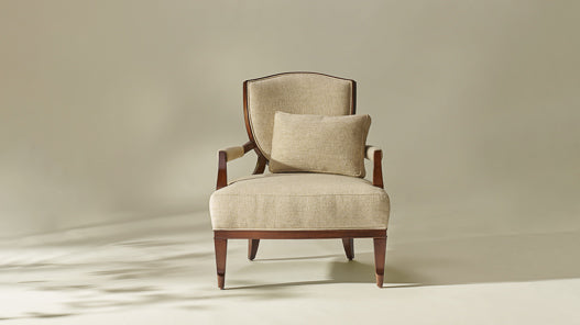 Shield Back Lounge Chair– Mélange Linen Moss | Chanintr x Co