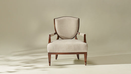 Shield Back Lounge Chair – Belgian Weave Linen Oatmeal | Chanintr x Co